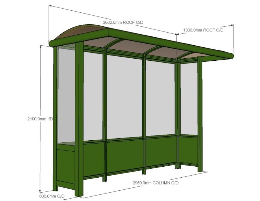 Heritage Bus Shelter - Half End Panels | Ace Shelters